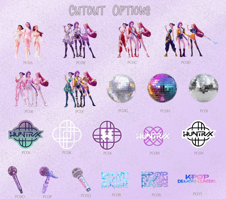 K-pop Themed Party Backdrop Kpop Demon Hunter Standee Cutouts ...