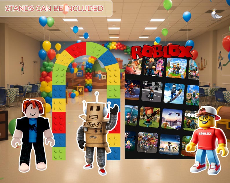 Block Game Party Backdrop & Cutouts - Etsy