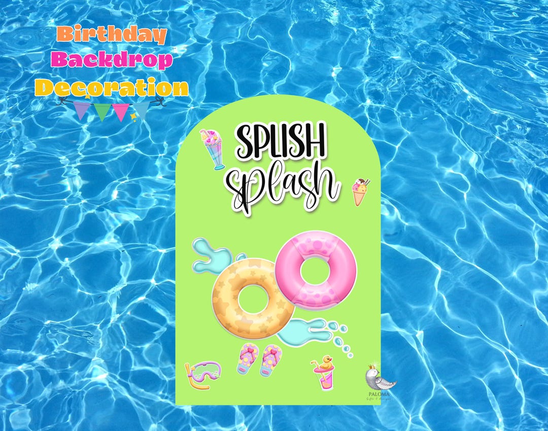 Custom Splish Splash Birthday Backdrop: Pool Party Decor - Etsy