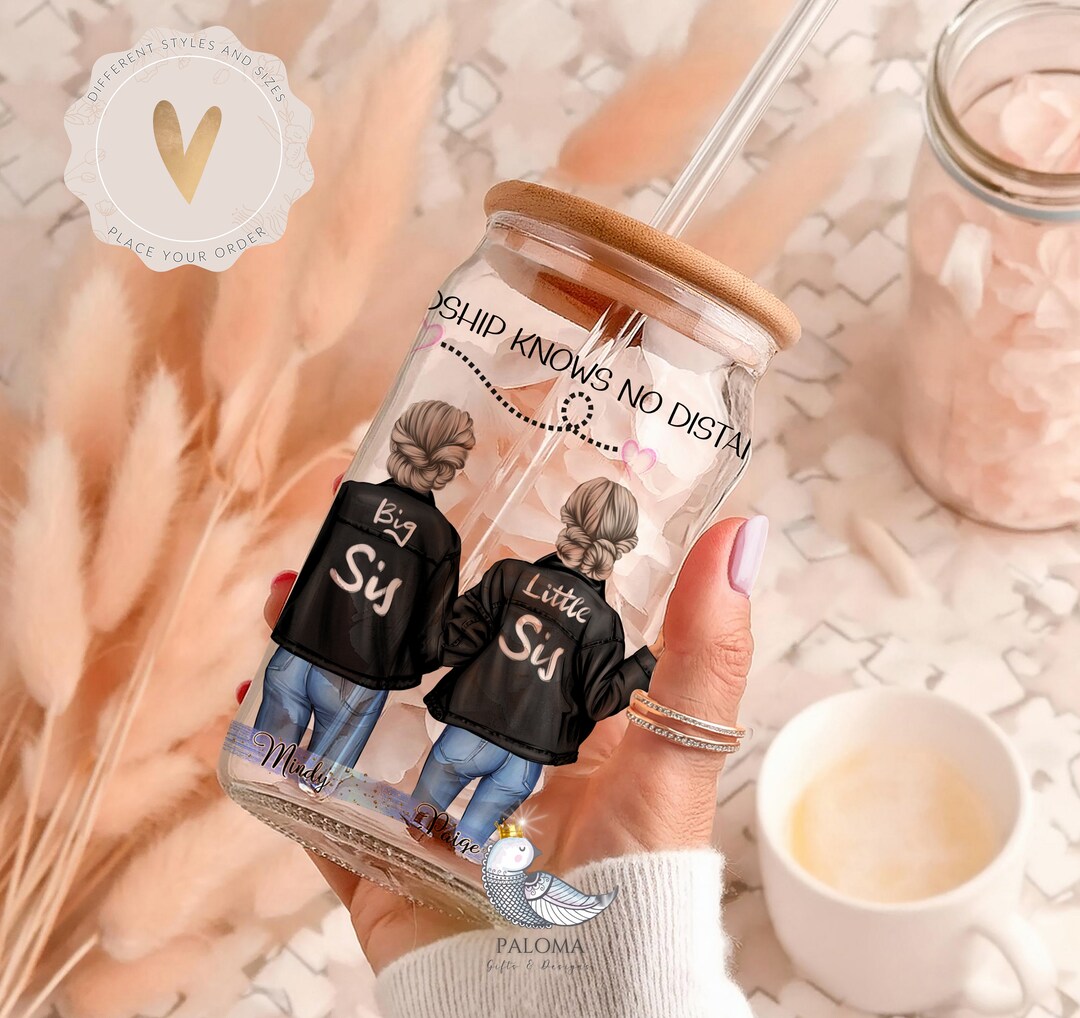 Friendship Distance Tumbler Glass Cup Personalized Best Friend Gift ...