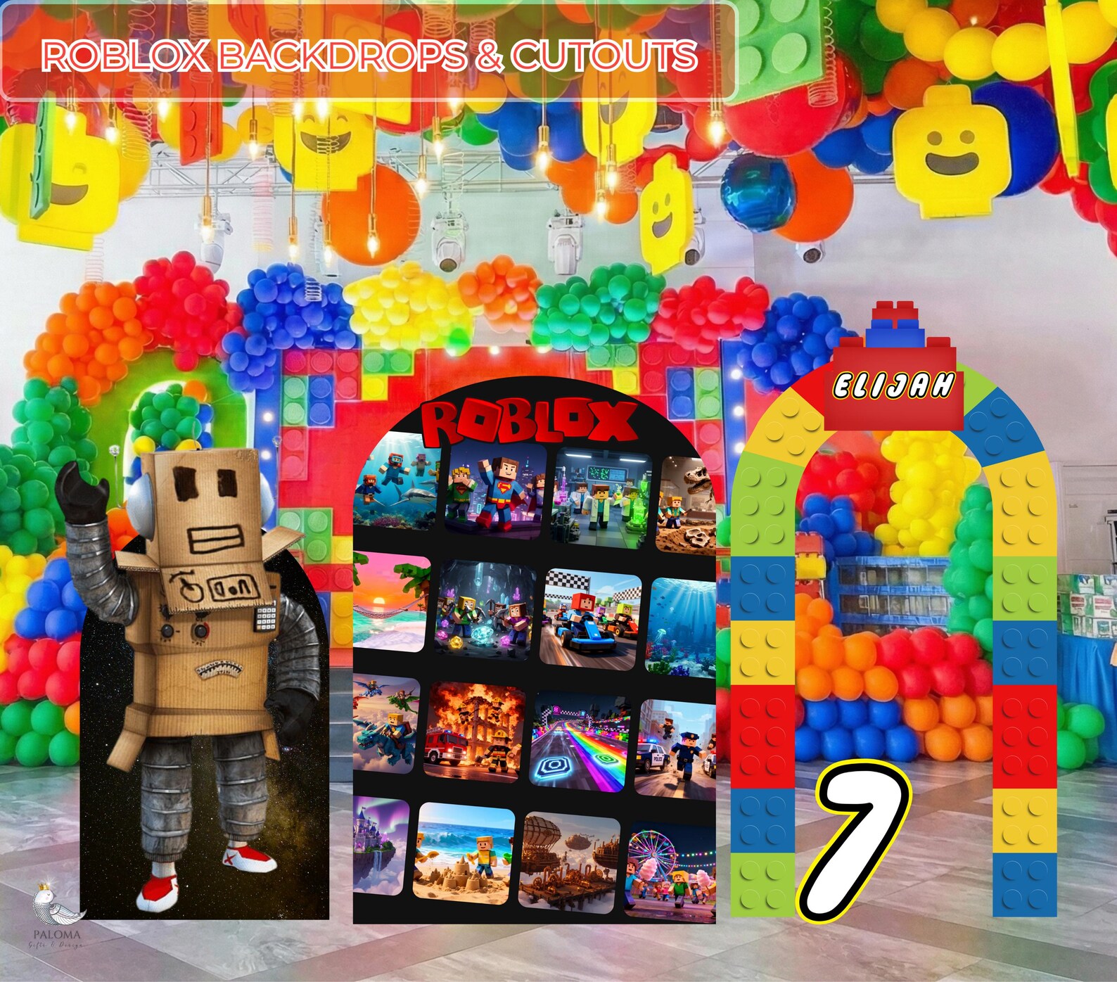 Block Game Party Backdrop & Cutouts - Etsy