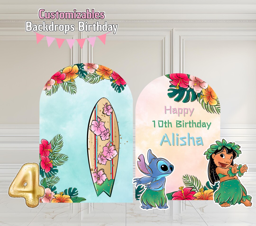 Stitch and Lilo Party Decorations Stitch Cutouts Birthday Decor Luau ...