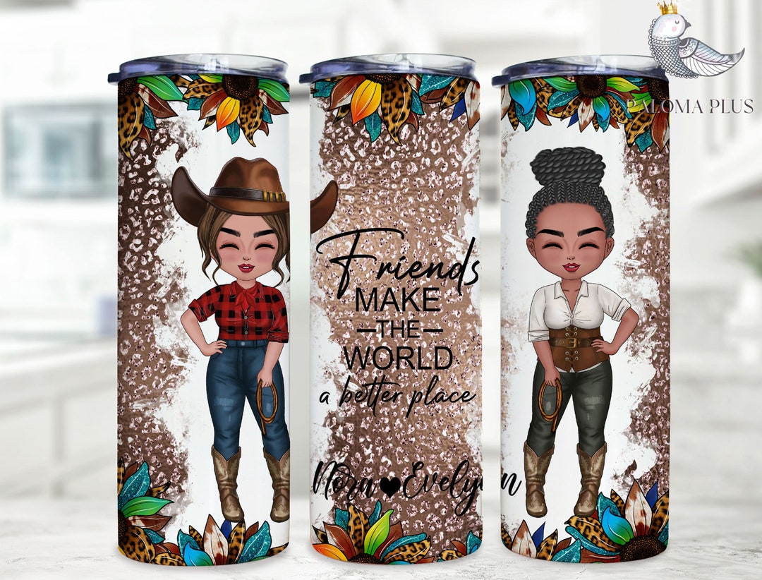 Best Friends Cowgirl Tumbler-besties Personalized Skinny Tumbler ...