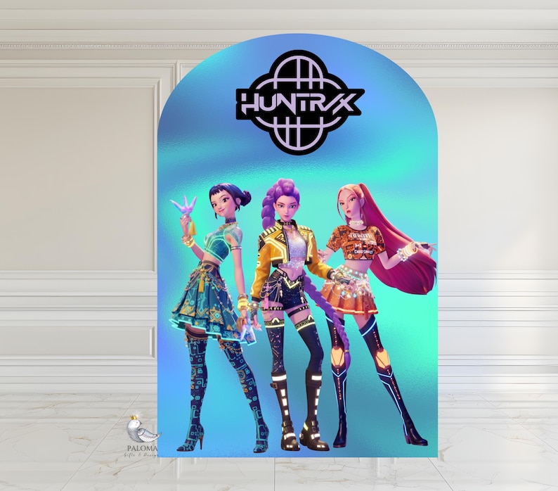 K-pop Themed Party Backdrop Kpop Demon Hunter Standee Cutouts ...