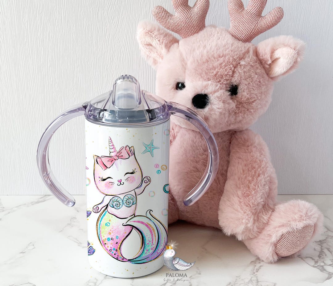 Personalized Kids Sippy Cup Custom Toddler Tumbler With Straw Glitter ...
