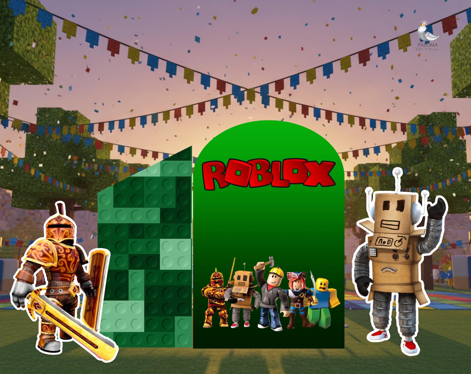 Block Game Party Backdrop & Cutouts - Etsy