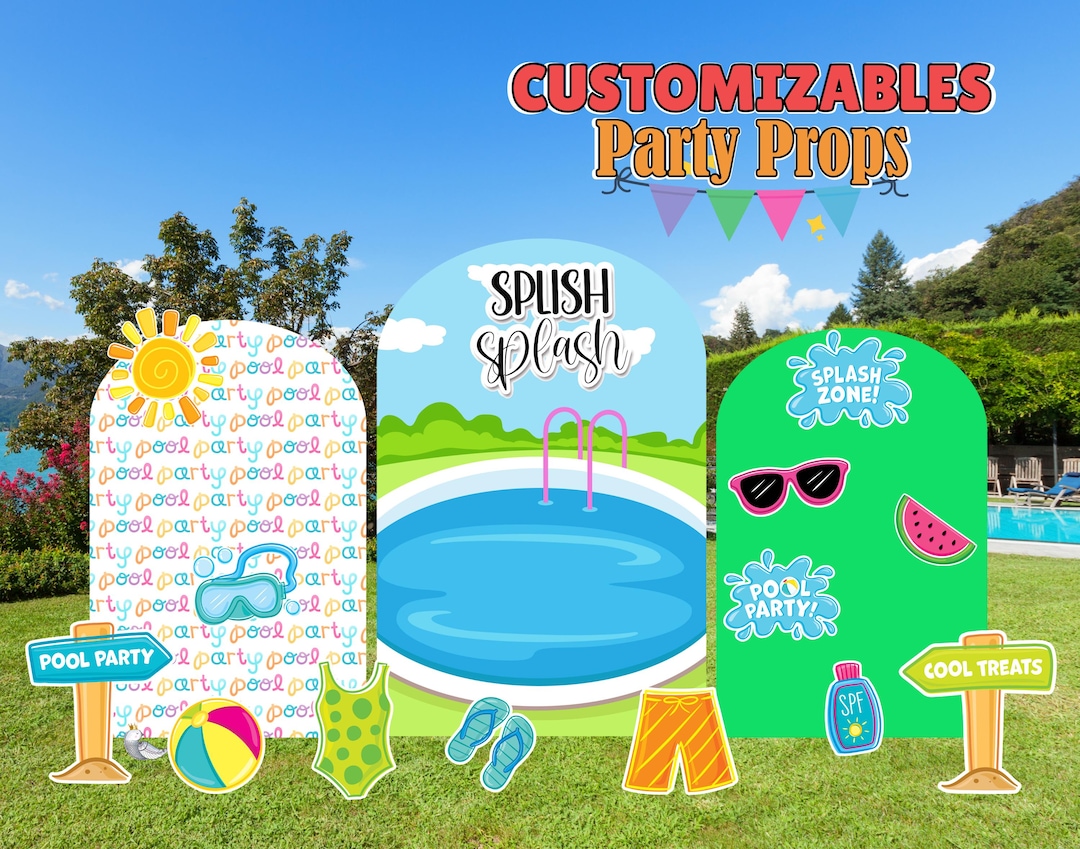 Pool Party Backdrop Set: Splash Zone Decorations & Cutouts - Etsy