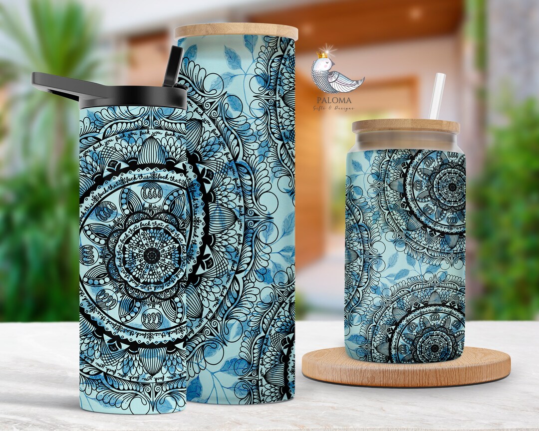 Custom Mandala Iced Coffee Cup Personalized Mandala Tumbler Gift Cuss ...