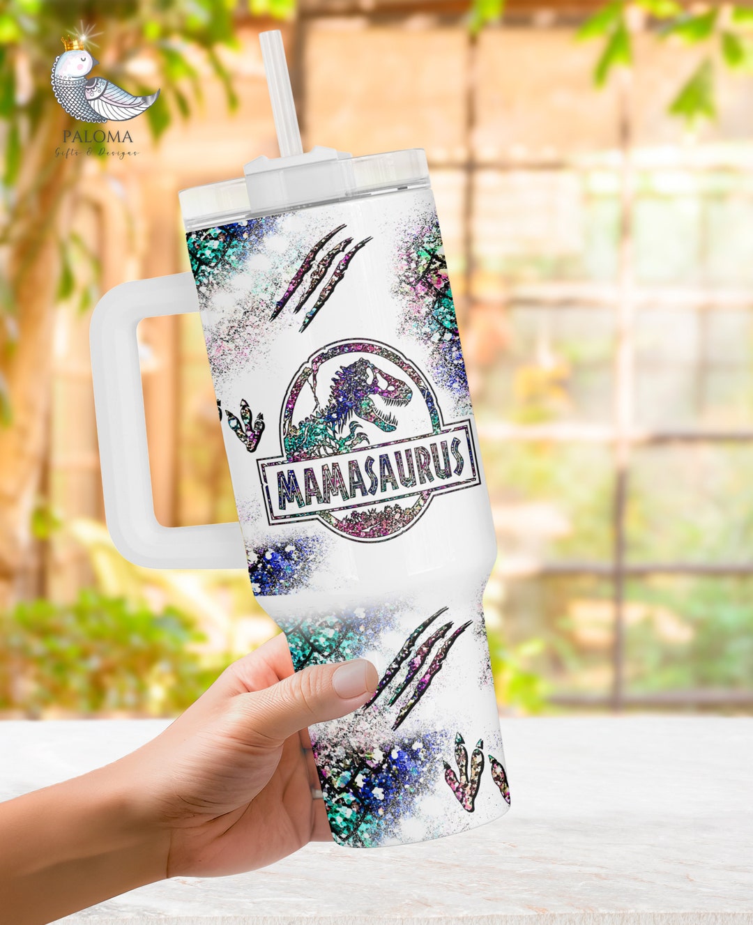 Mamasaurus 40oz Tumbler Gift Dinosaur Mom Tumbler Gift Mamasaurus 40oz ...