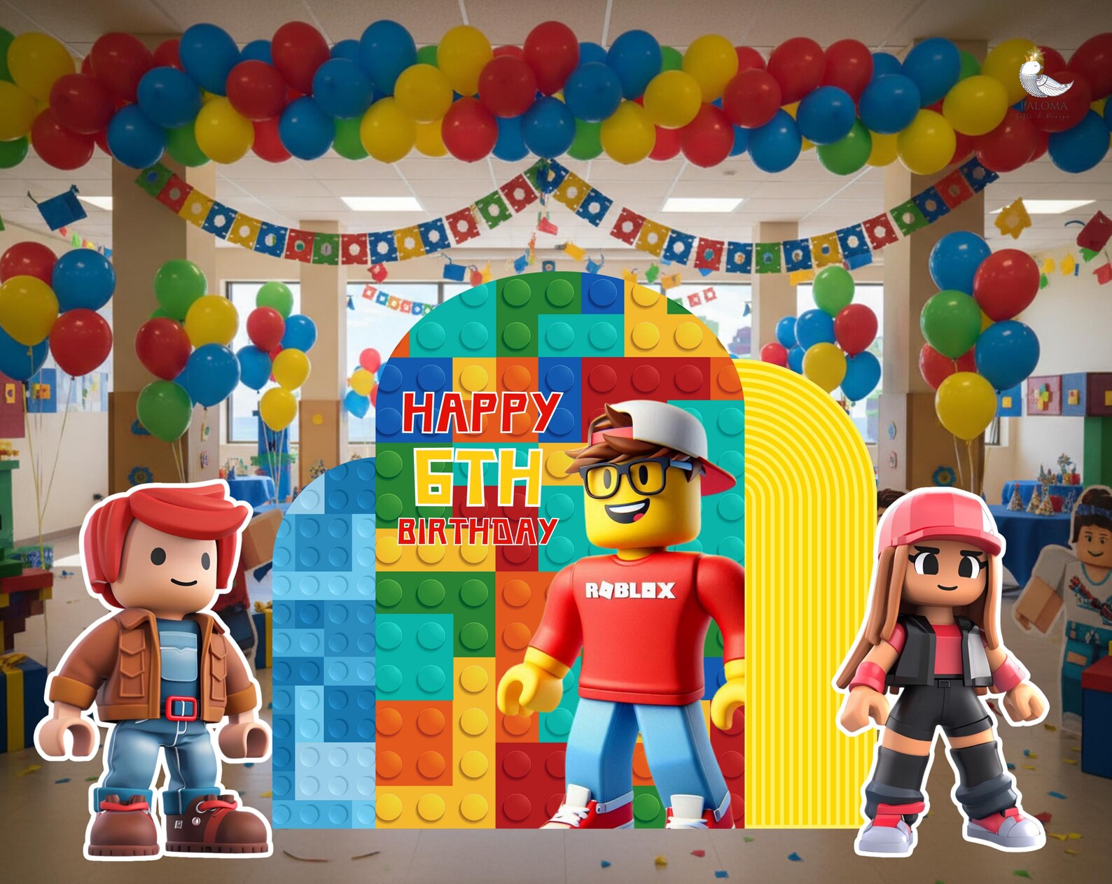 Block Game Party Backdrop & Cutouts - Etsy