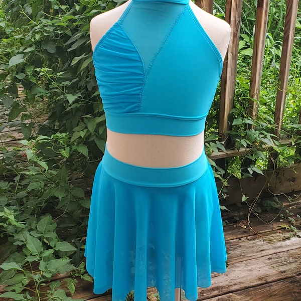 Blue 2 Piece Dance Costume - Etsy