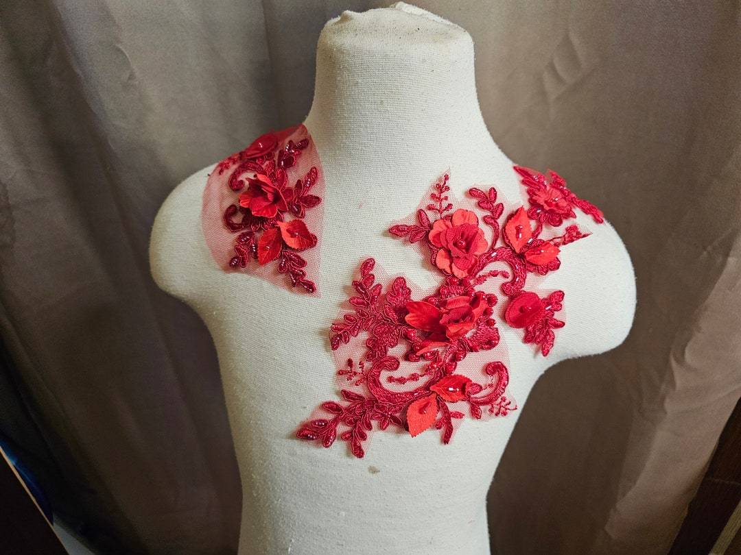 RED 3D Appliques - Etsy
