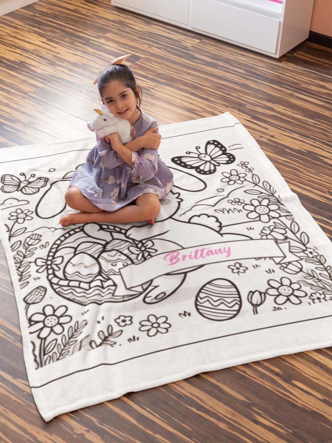 Personalized Easter Bunny Throw Blanket, Cozy Gift for Kids, Spring ...