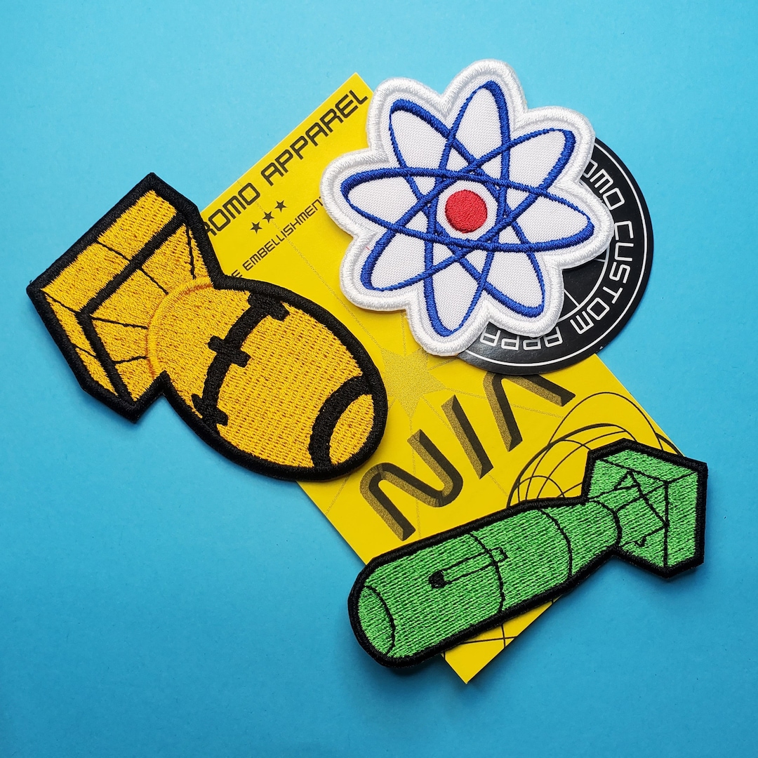 ATOMIC 3-PACK Embroidered Patches - Iron on or Velcro Backing - With ...