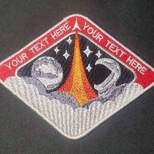 CUSTOM TEXT and COLORS Embroidered Space Mission Patch Iron on or ...