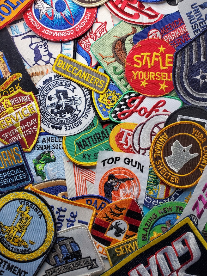 PATCHBOMB PACK Vintage and NOS Embroidered Sew on Iron on Patches for ...