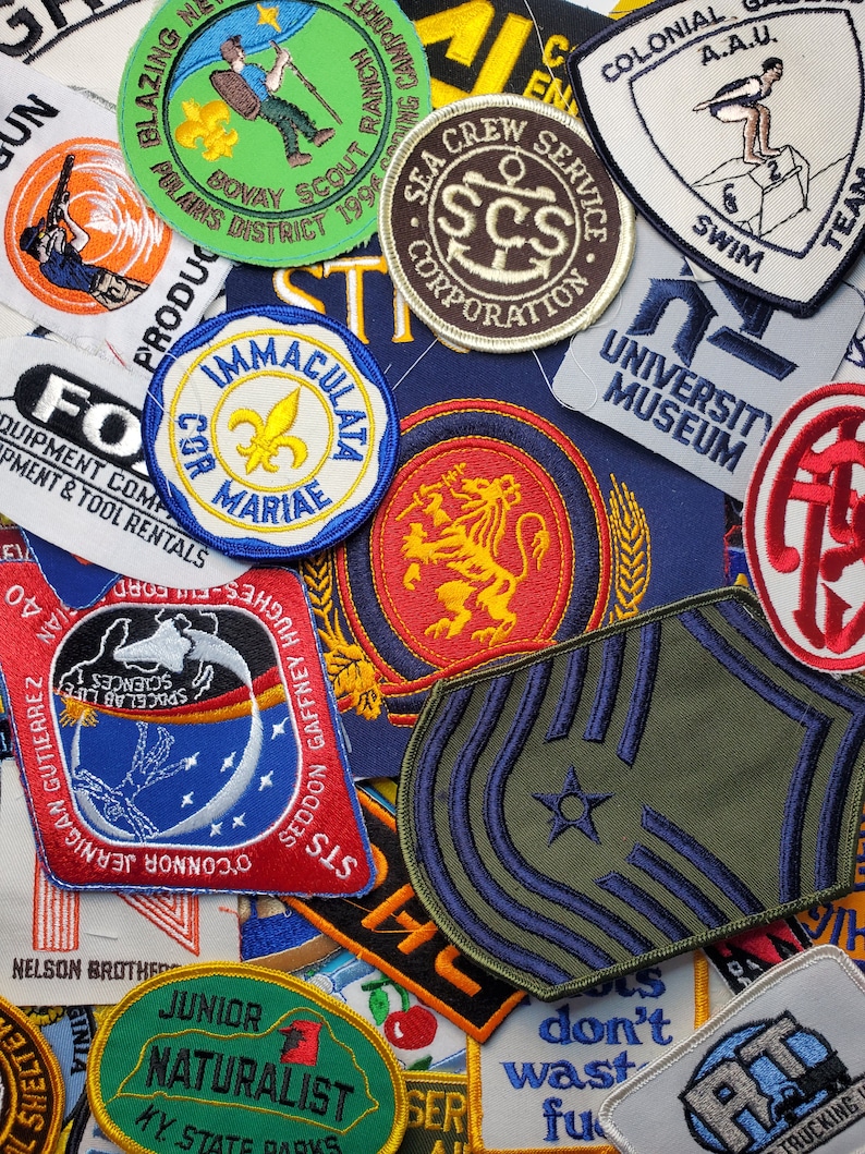 PATCHBOMB PACK Vintage and NOS Embroidered Sew on Iron on Patches for ...