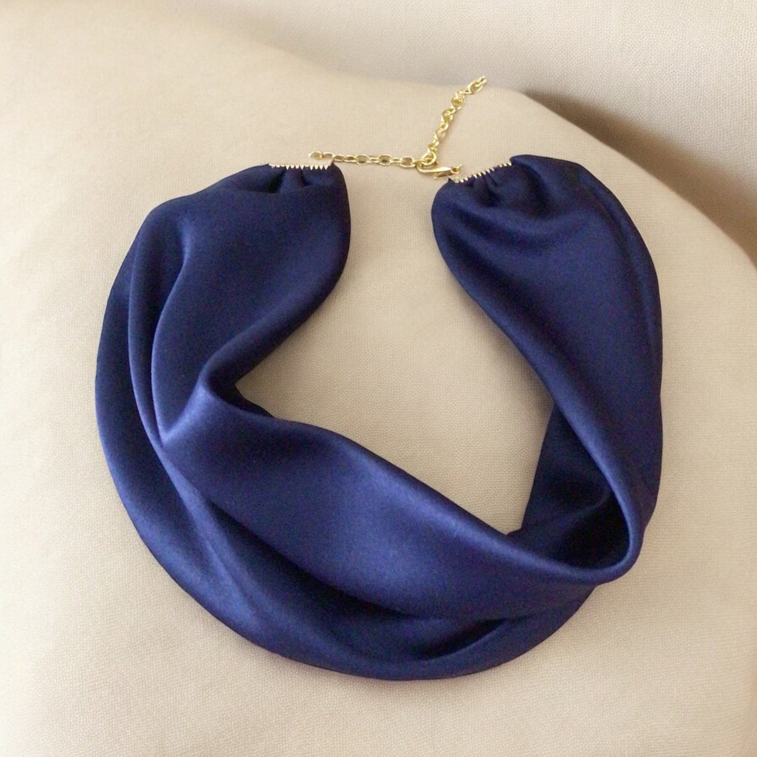 Satin Scarf Necklace / Wide Choker / Thyroid Scar Cover / Neck Cover ...