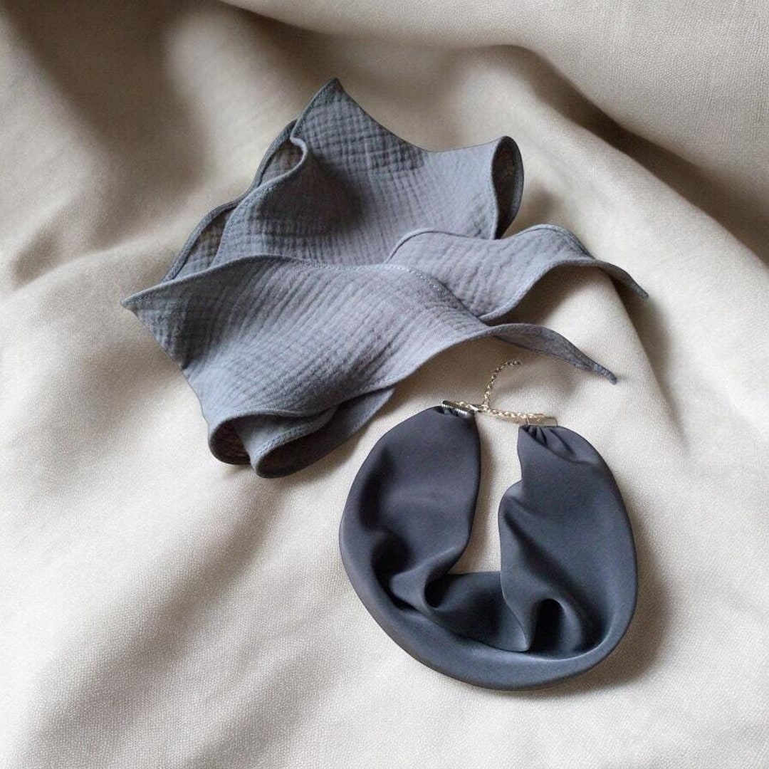 Thyroid Scar Cover Set / Scarf Necklace / Organic Cotton Scarf for ...