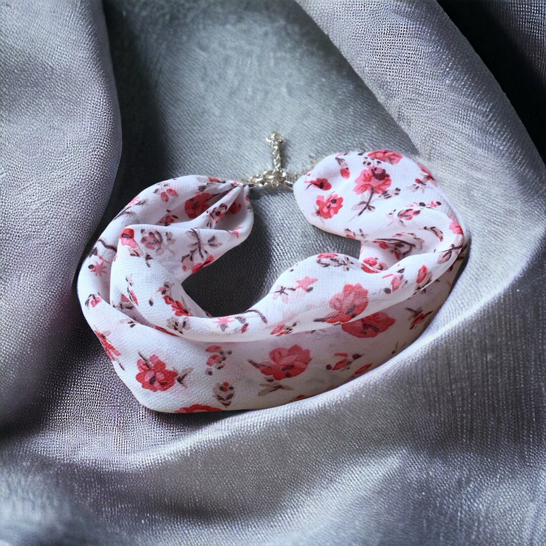 Scarf Necklace / Wide Choker / Scarf / Textile Jewelry / Scar Cover ...