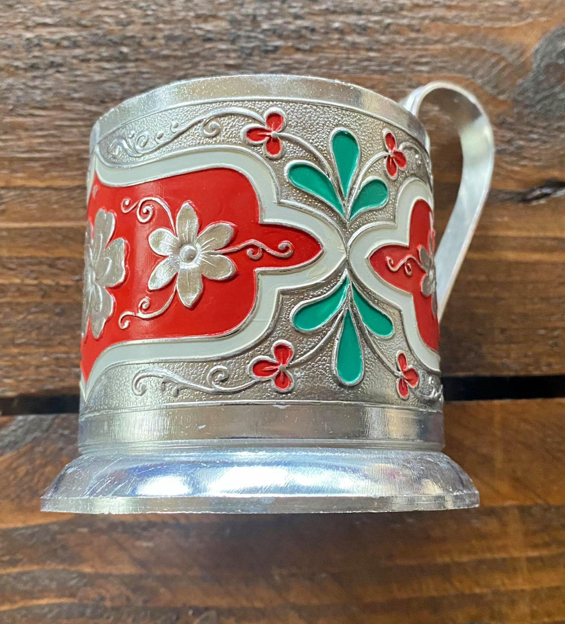 Tea Cups & Sets Drinkware Pair of Vintage Russian Tea Glass Holders ...