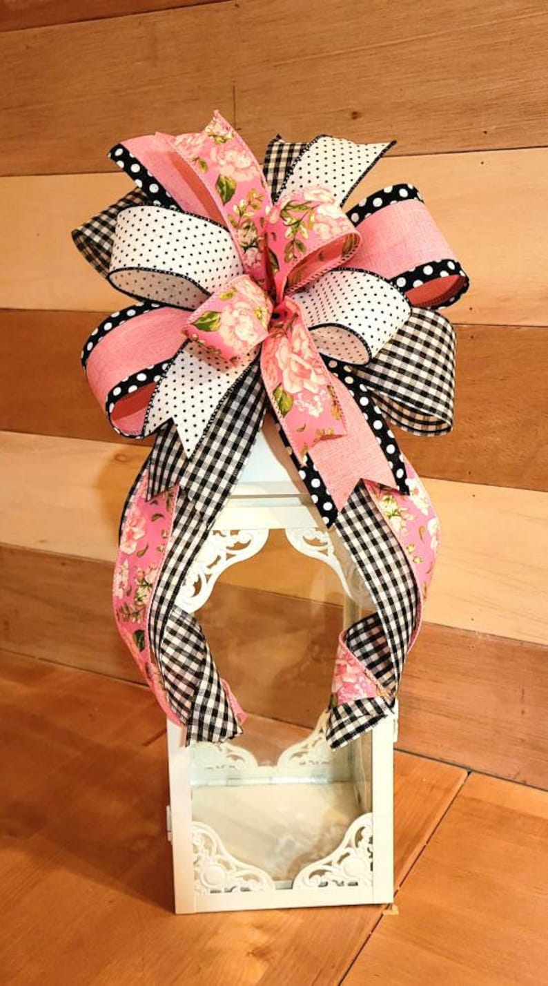 Summer Decor, Summer Bow, Bow for Lantern, Bow for Wreath, Summer ...