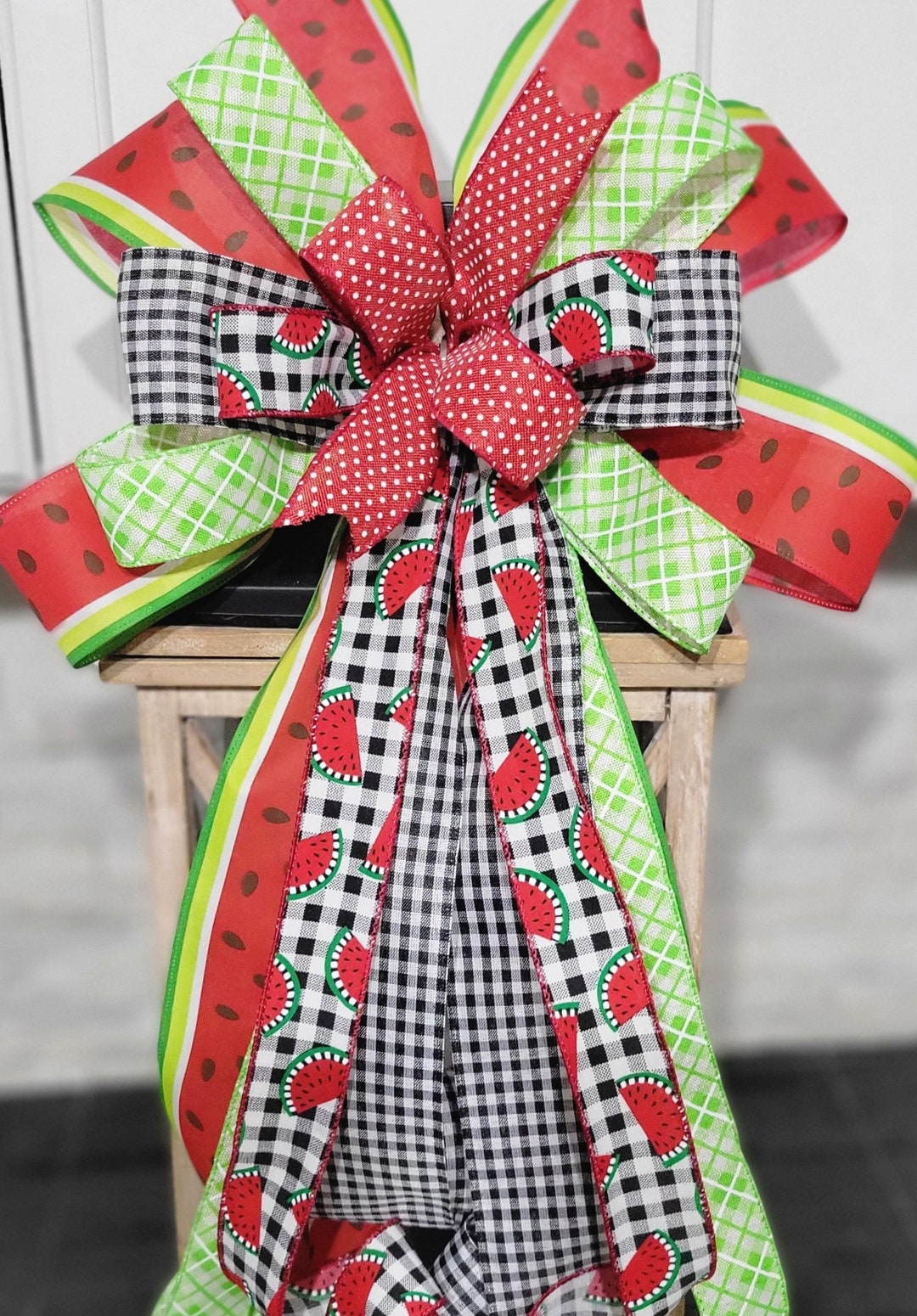 Watermelon Decoration, Watermelon Bow, Watermelon Wreath, Watermelon ...