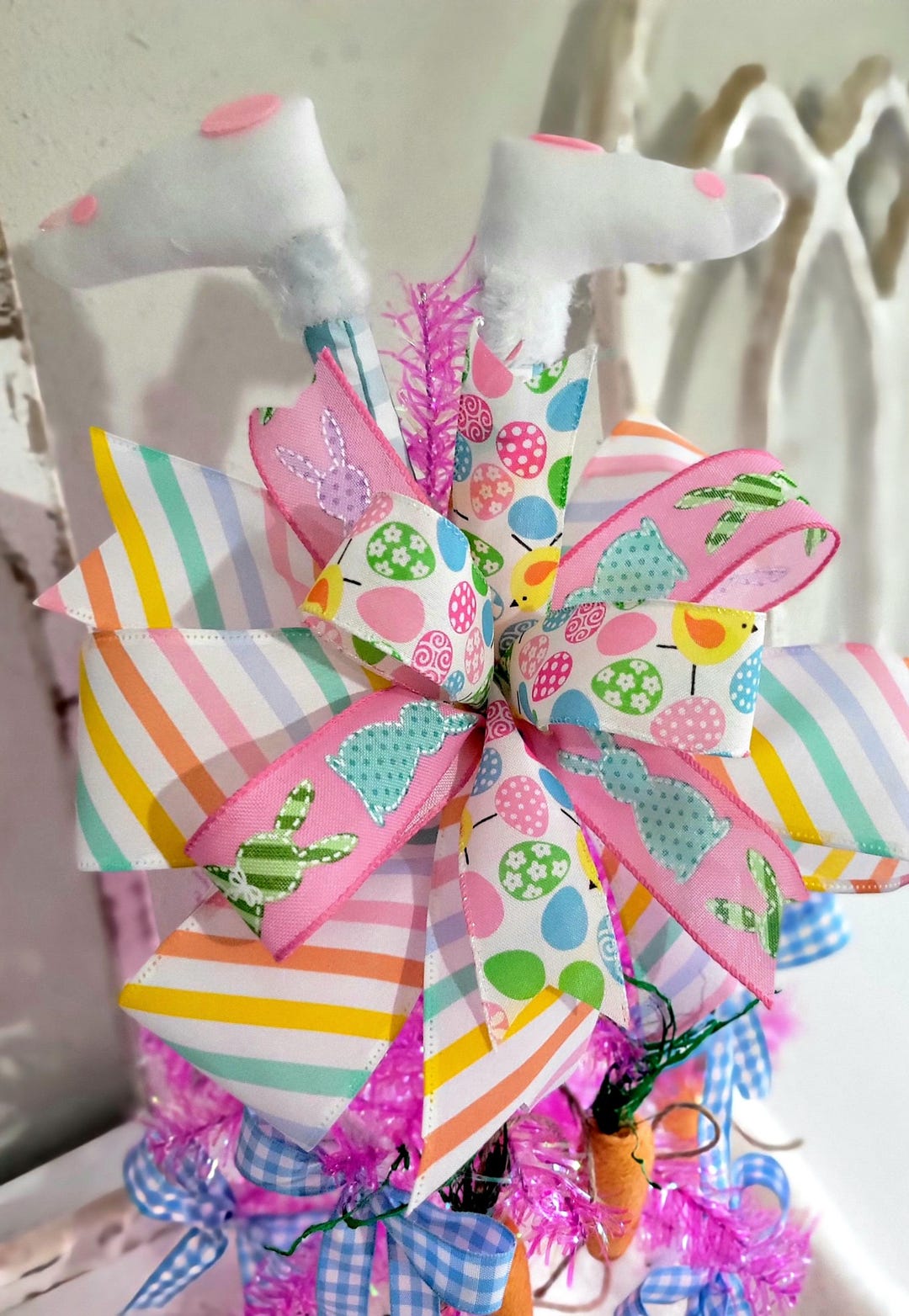 Easter Tree, Easter Tree Topper Bow, Easter Decor, Easter Christmas ...