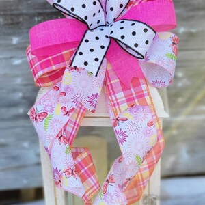 Spring Bow, Butterfly Bow, Pink Bow, Bow for Lantern, Bow for Wreath ...