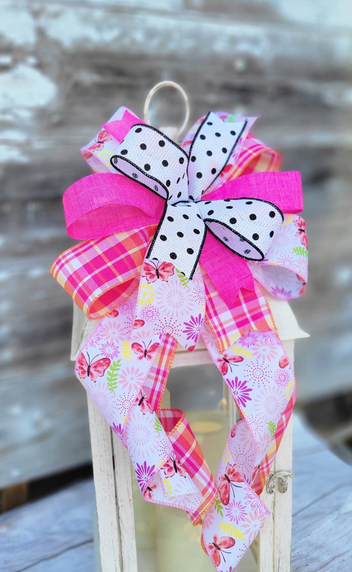 Spring Bow Butterfly Bow Pink Bow Bow for Lantern Bow for - Etsy
