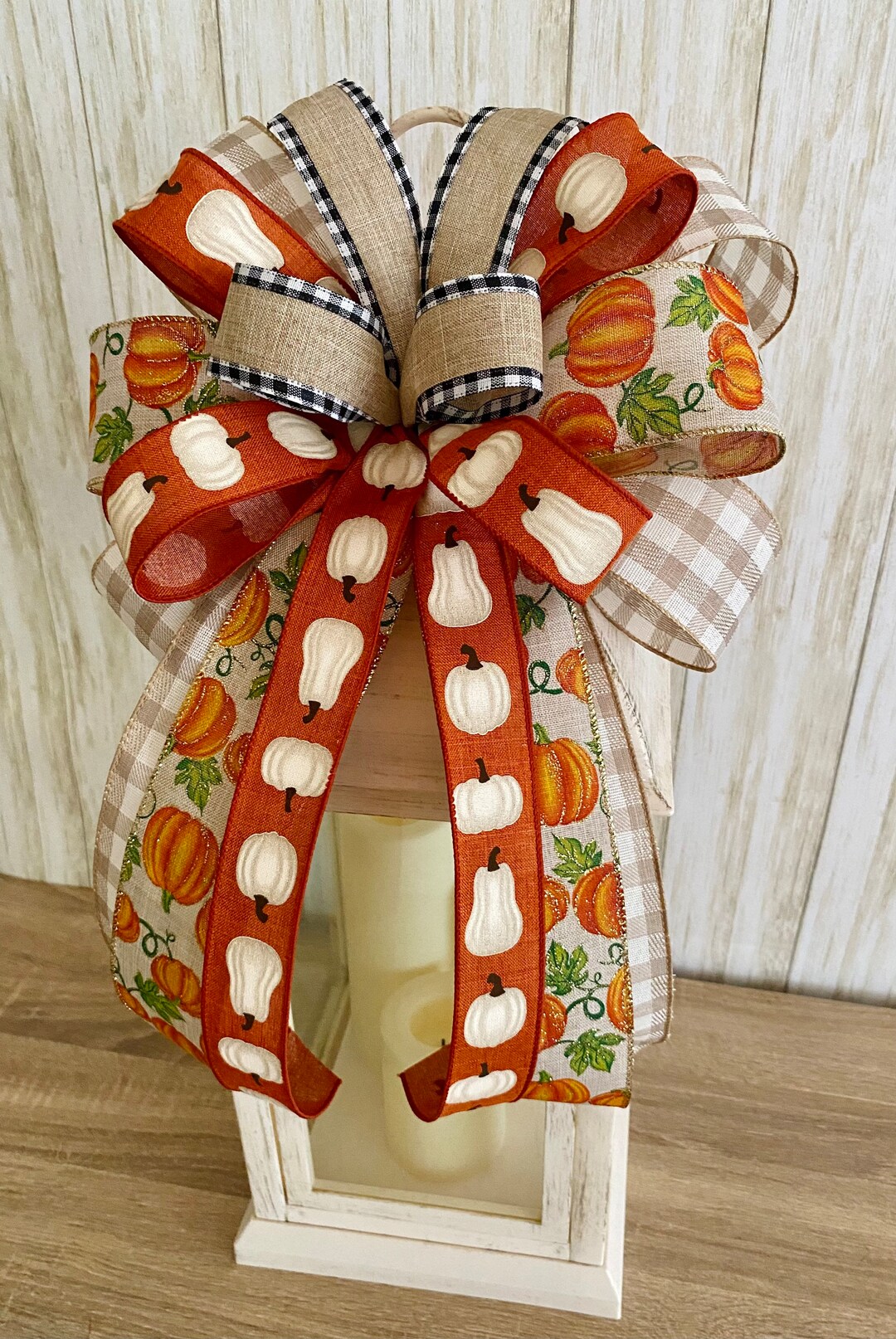 Fall Decoration, Fall Bow, Bow for Lantern, Bow for Wreath ...