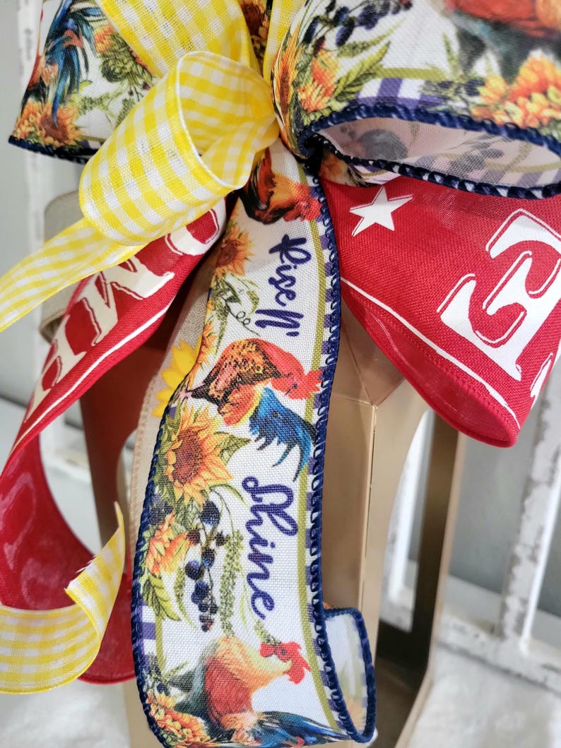 Farmhouse Bow, Bow for Lantern, Bow for Wreath, Chicken Coop Decoration ...