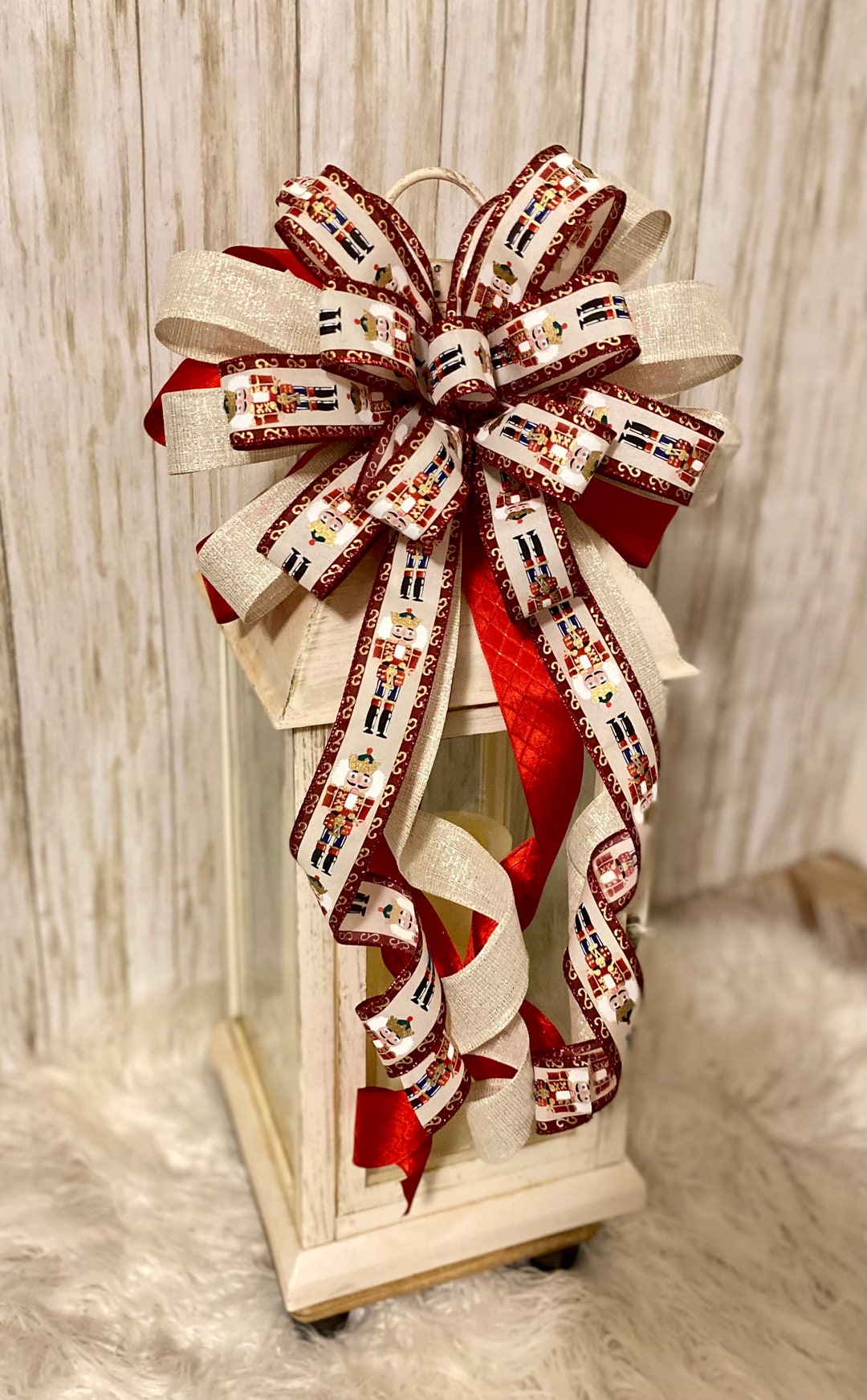 Nutcracker Bow, Nutcracker Ornament, Christmas Bow, Christmas Ornament, Christmas Gift, Bow for ...