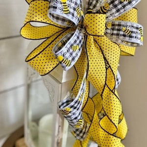 Bee Decoration, Bee Bow, Bee Wreath, Bow for Wreath, Bow for Lantern ...