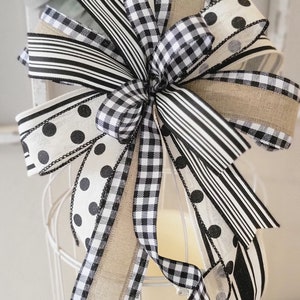 Farmhouse Bow, Bow for Lantern, Bow for Wreath, Buffalo Plaid Bow ...
