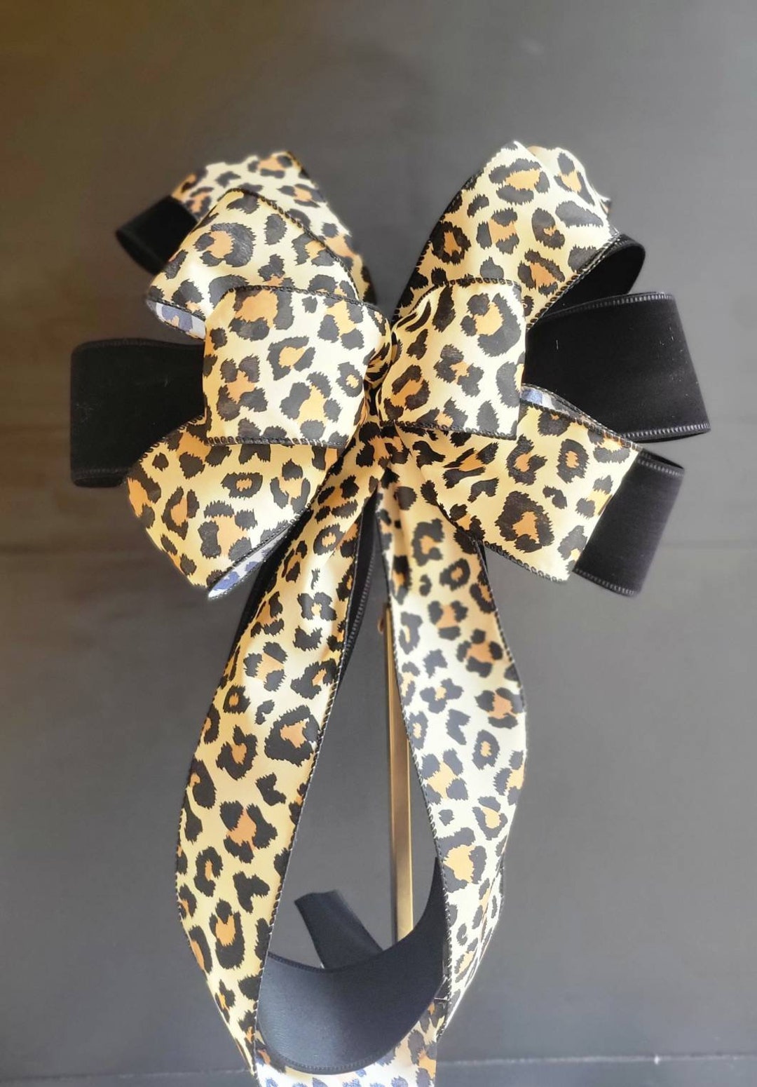 Leopard Decor, Leopard Bow, Bow for Lantern, Bow for Wreath, Animal ...