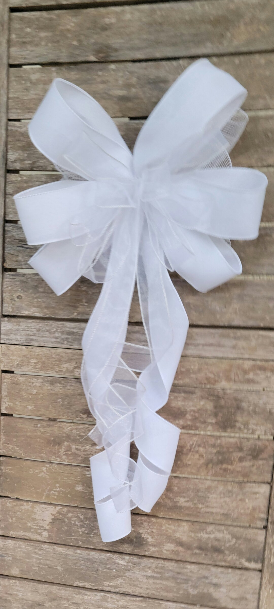 White Wedding Bow, Bride Bow, Large White Bow, Wedding Bow for Door ...