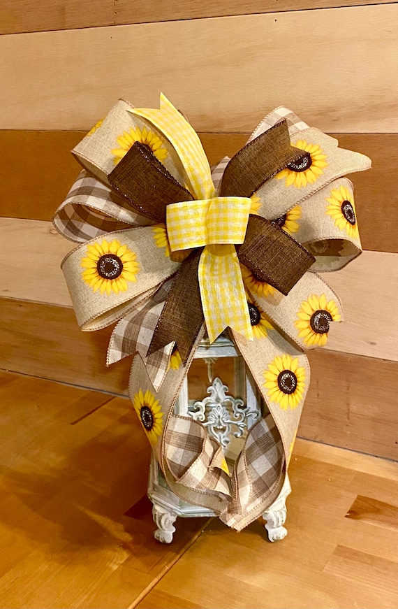 Sunflower Bow Spring Bow Farmhouse Bow Sunflower Bow for | Etsy