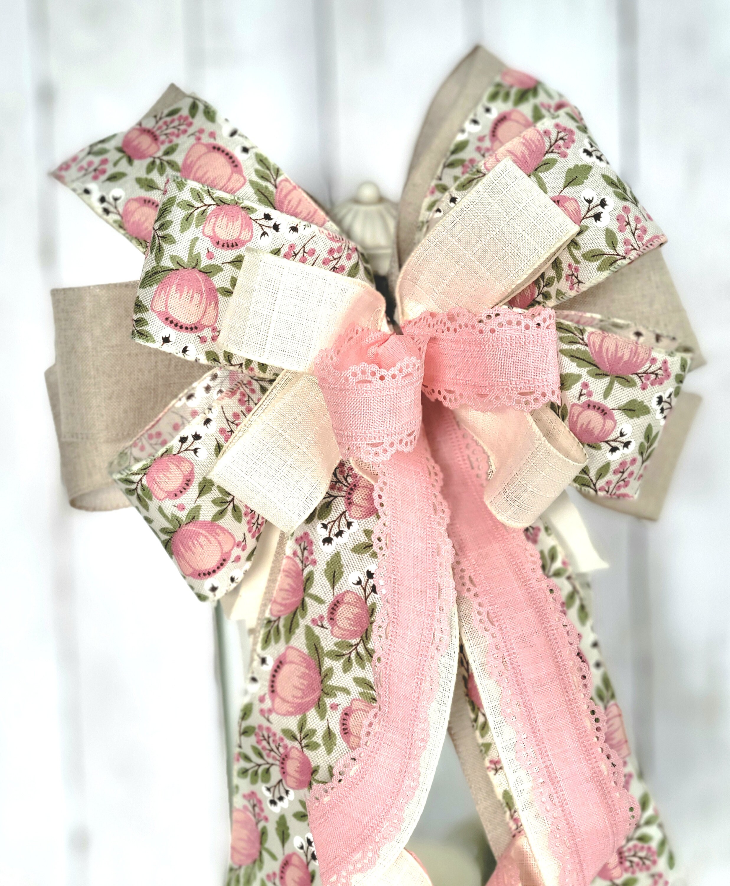 Peony Bow, Peony Decoration, Summer Bow, Summer Decor, Peony Wreath ...