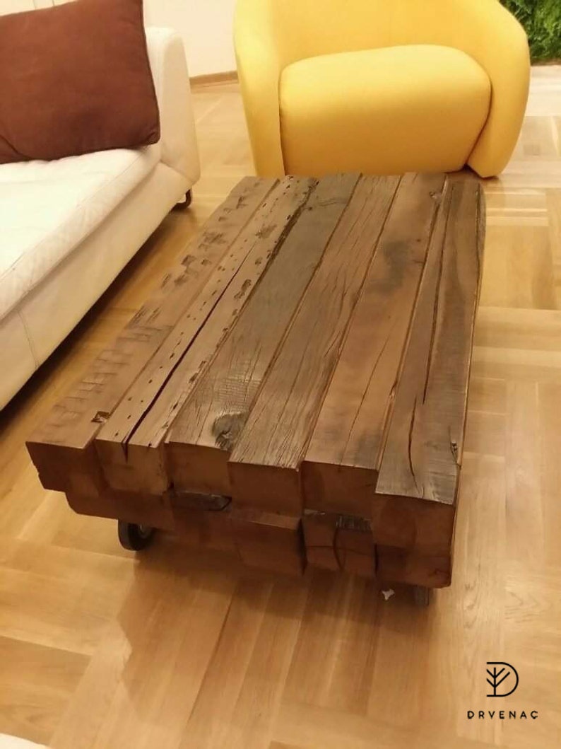 Reclaimed Oak Beam Coffee Table | Etsy
