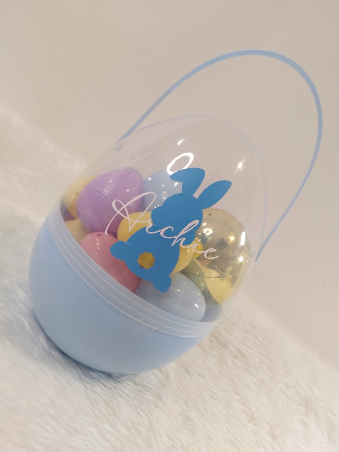 Personalised Easter Egg Hunt Baskets With 29 Mini Fillable Eggs ...