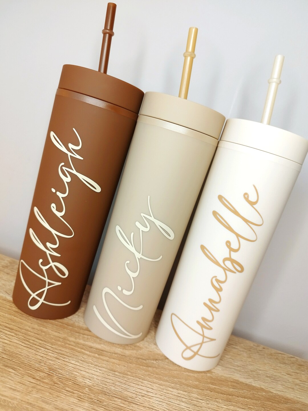 Personalised Matte Skinny Tumbler/water Bottle With Name/double Wall ...