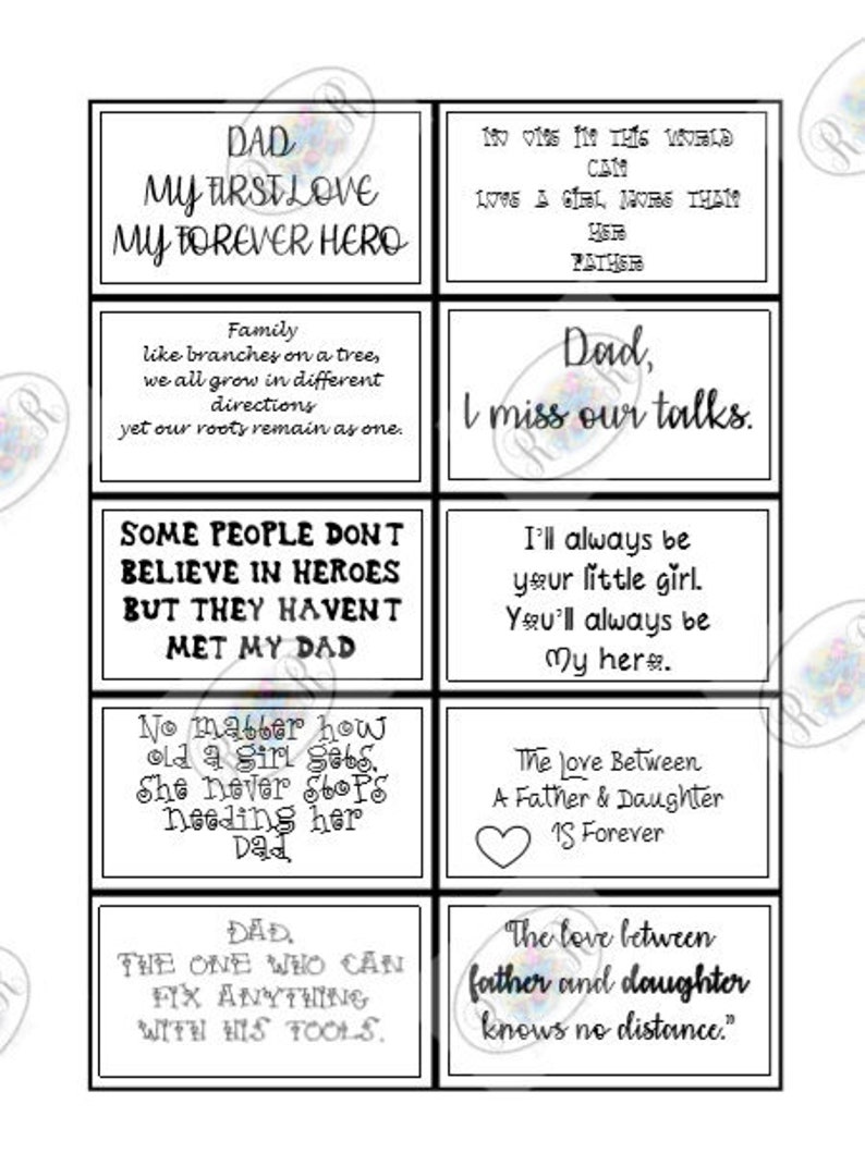 Father's Day Printable Notes Printable Birthday Notes - Etsy