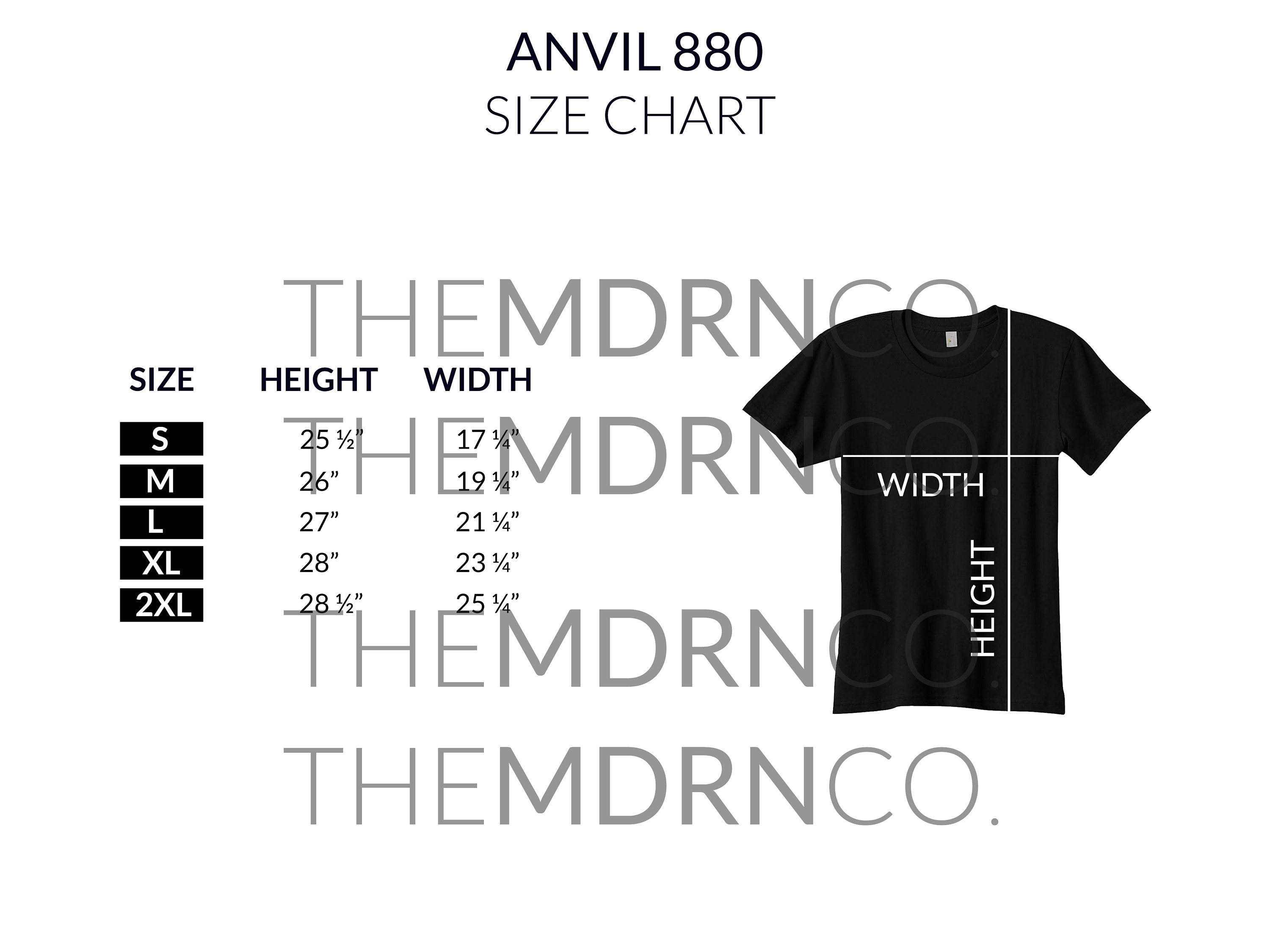 Anvil 880 Color Chart Mockup, Anvil Mockup, Every Color, T-shirt Color ...