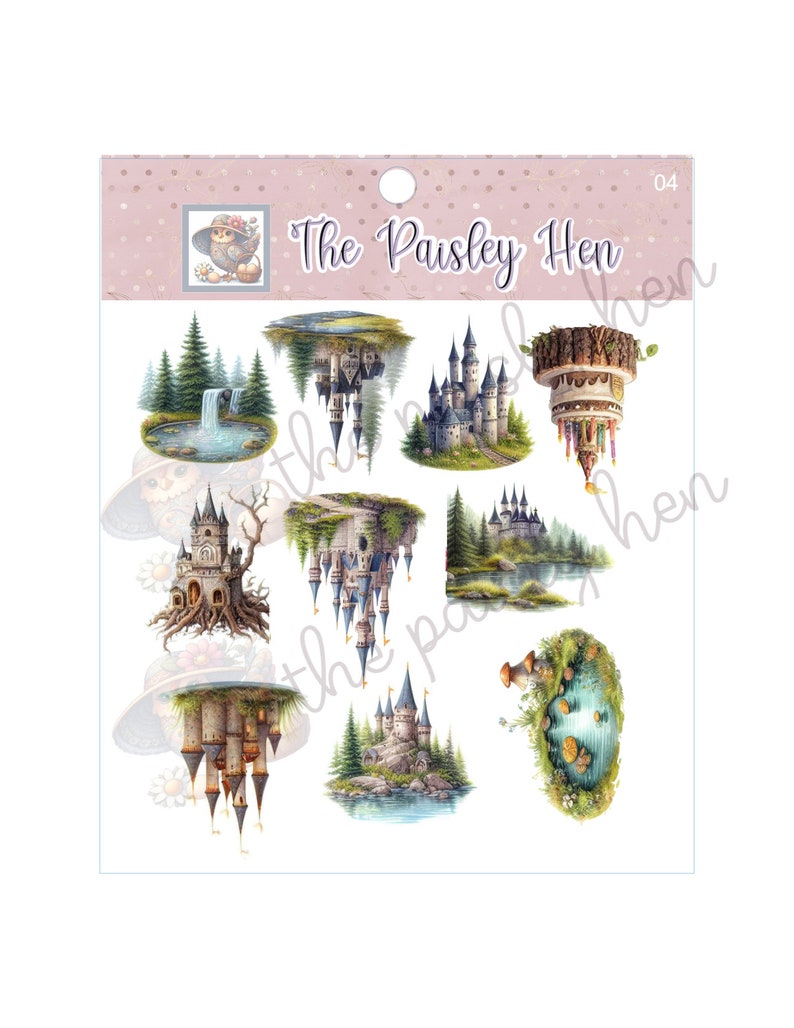 Whimsical Castle Stickers - Perfect for Planners & Junk Journals! - Etsy