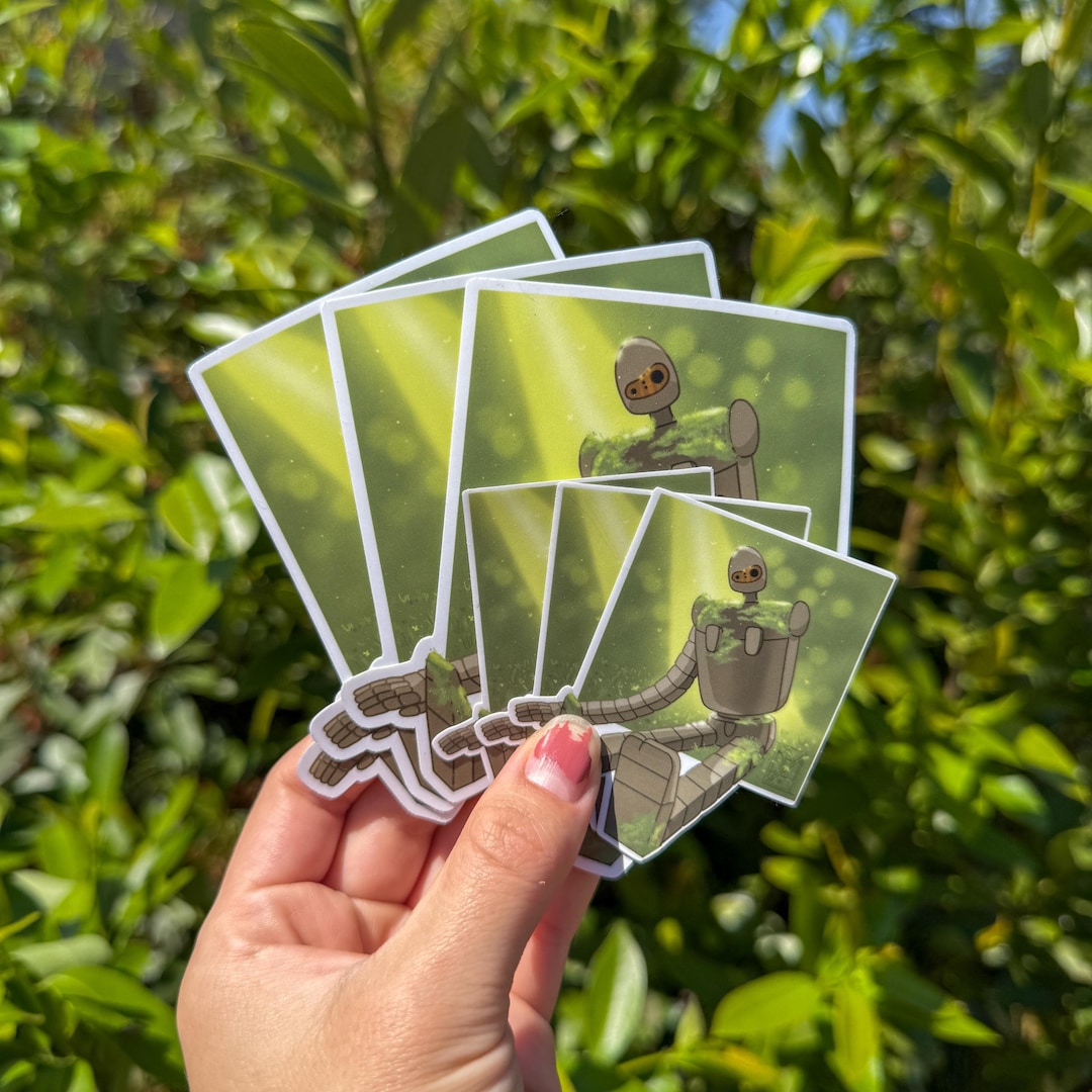 Mossy Robot Sticker || Water & Weatherproof Vinyl - Etsy