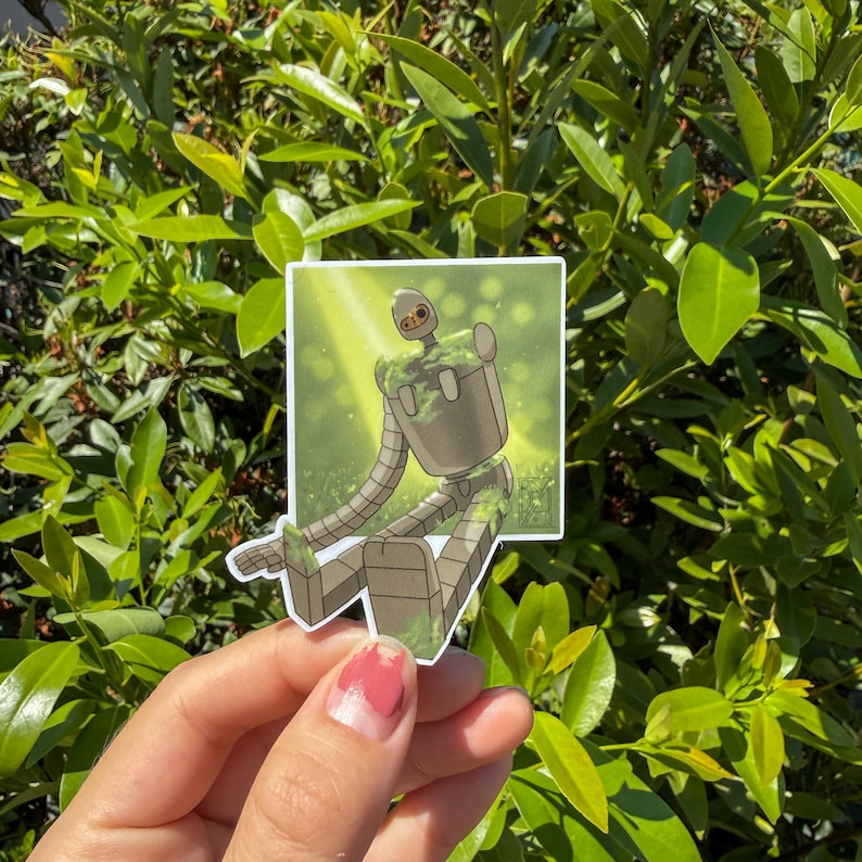 Mossy Robot Sticker || Water & Weatherproof Vinyl - Etsy