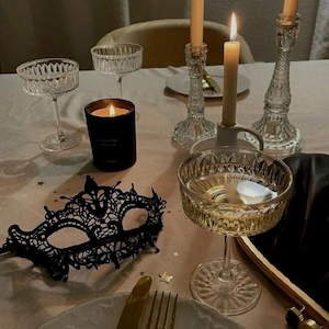 Luxury Black Crystal Lace Mask Veil Hand Made With Lace Trim, Satin ...
