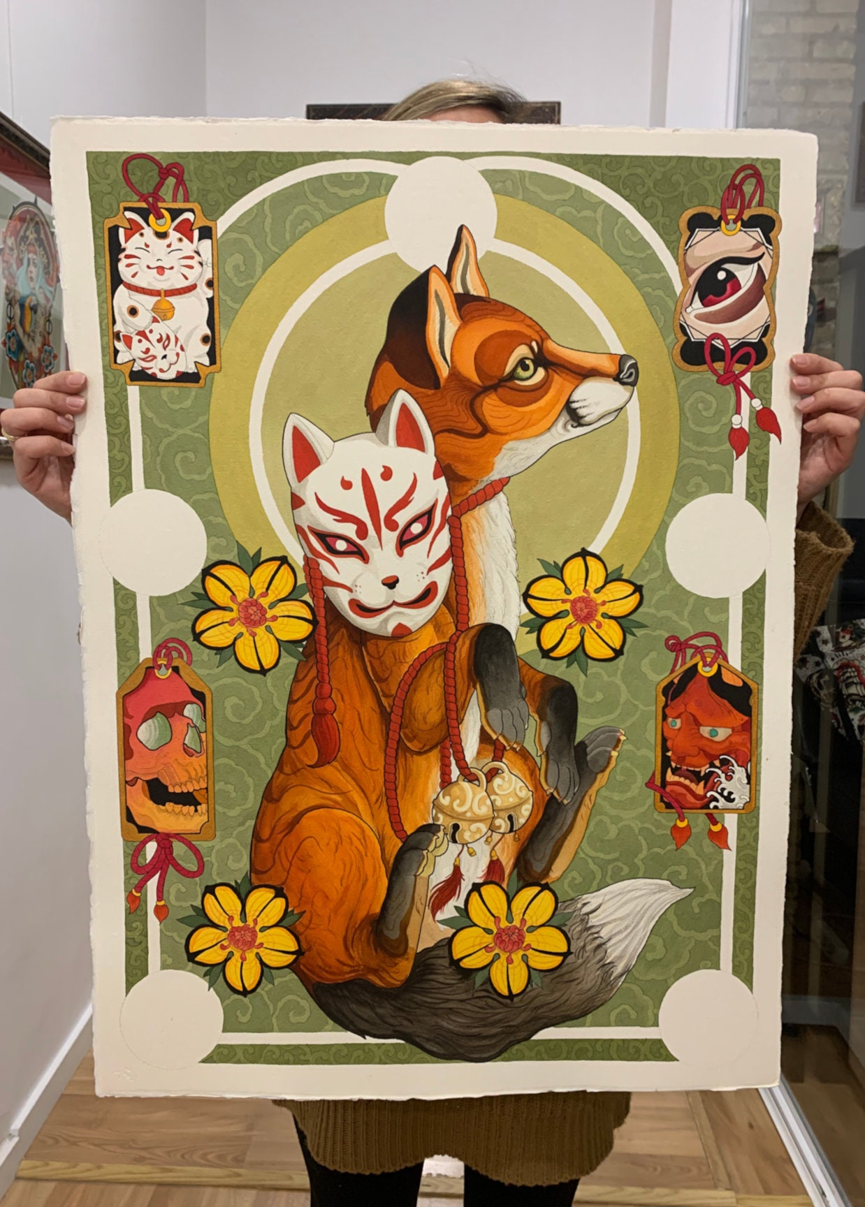 Print: Kitsune Love - Etsy