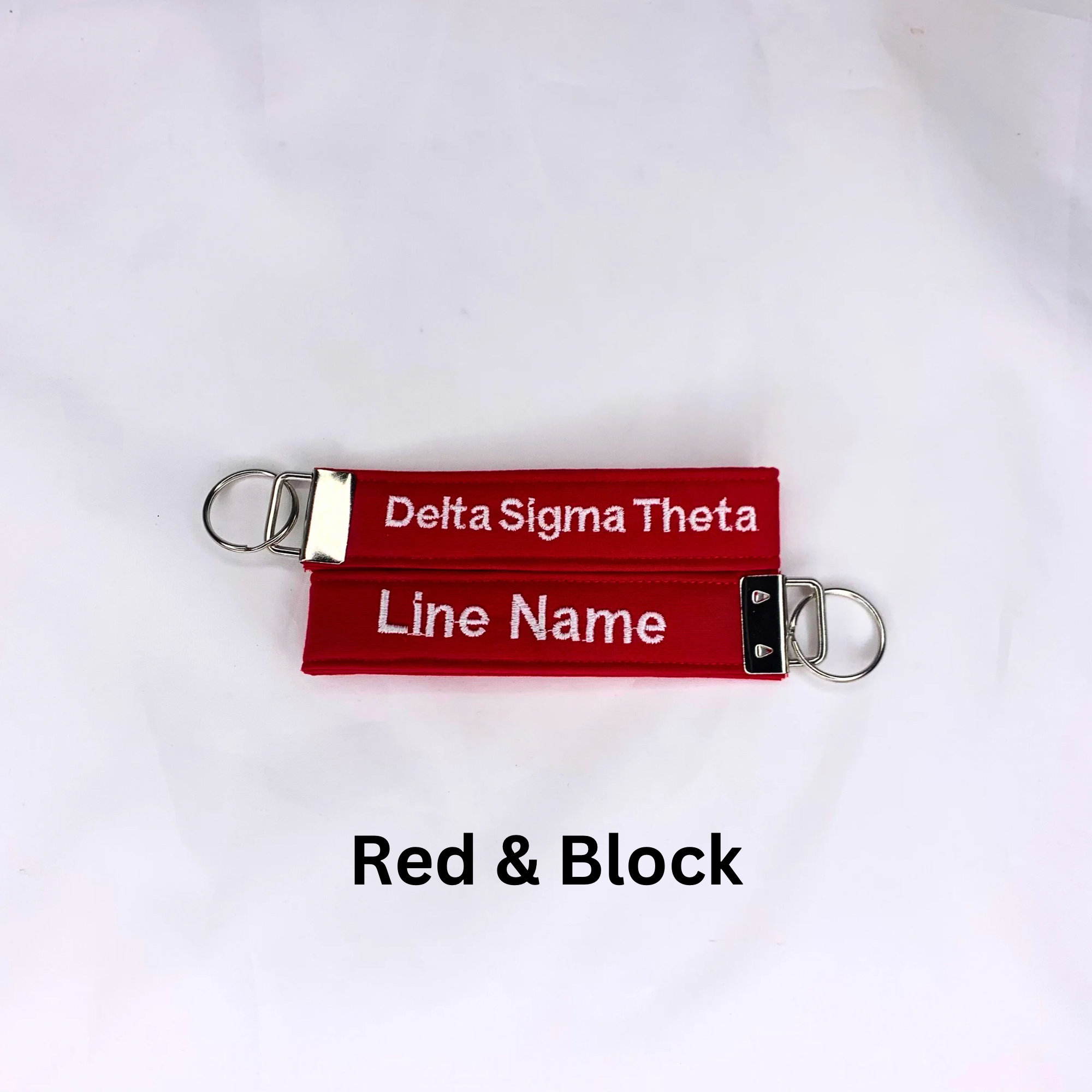 Delta Sigma Theta Red and White Personalized Embroidered Key Fob ...